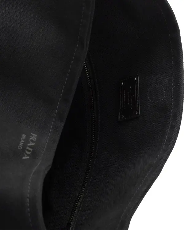 Prada Route Canvas And Leather Shoulder Bag