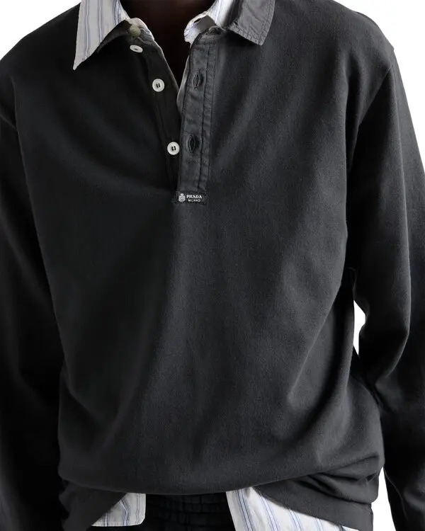 Prada Long-sleeved Cotton Polo Shirt