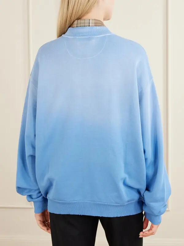 Acne Studios Fiah Garment-dyed Printed Cotton-blend Jersey Zip-up Sweatshirt