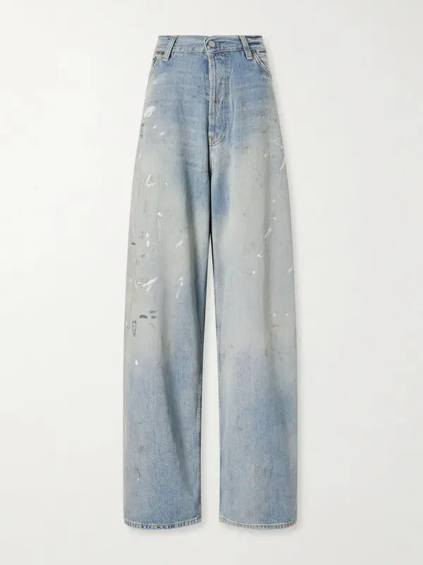 Acne Studios Trafalgar Wide-leg Jeans With Paint Splatter