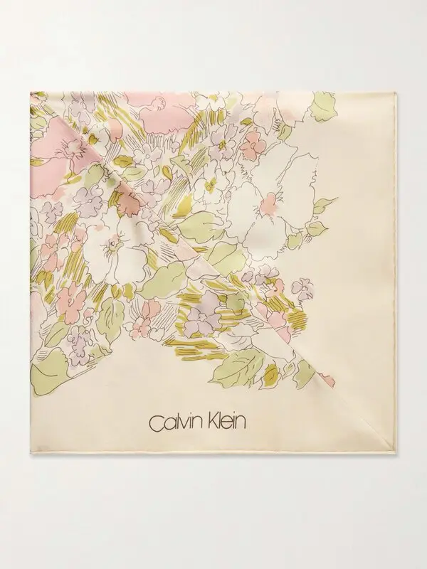 Calvin Klein Lorelai Floral-print Silk-twill Scarf - Multi