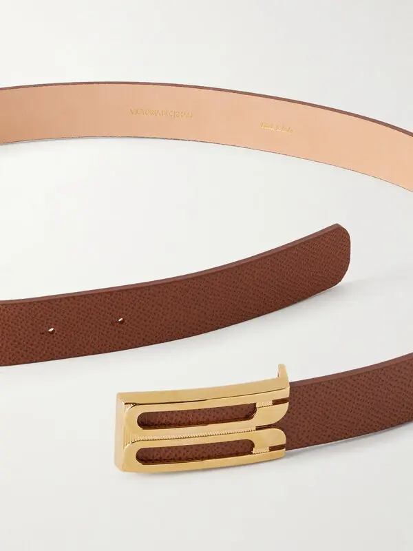 Victoria Beckham Dorian Frame Leather Belt - Brown