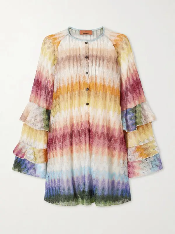 Missoni Chevron Metallic Crochet-knit Mini Dress - Multi