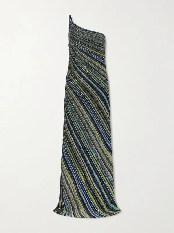 Missoni Striped Metallic Crochet-knit Maxi Dress - Multi