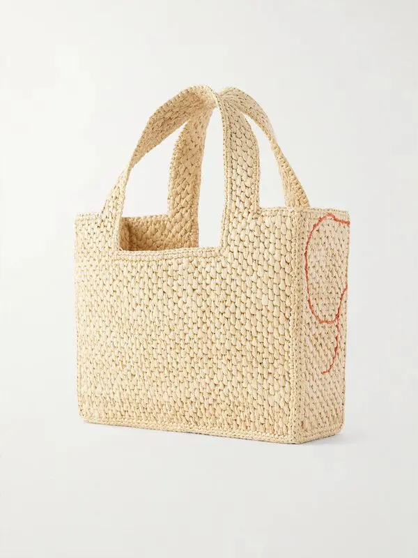 Loewe Paula's Ibiza Embroidered Raffia Tote - Multi