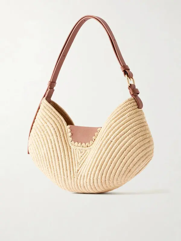 Loewe Swing Medium Raffia Shoulder Bag - Neutrals
