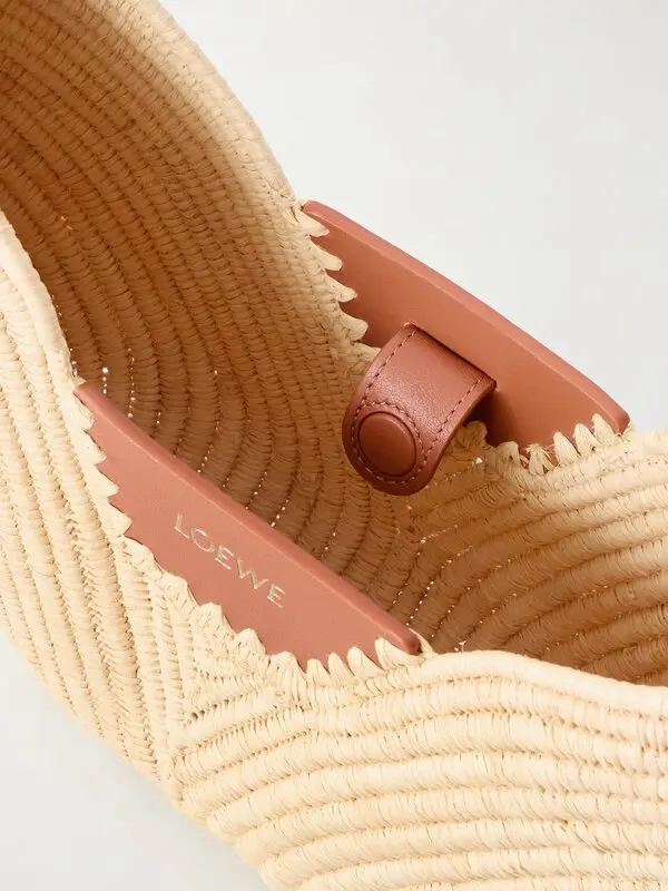 Loewe Swing Medium Raffia Shoulder Bag - Neutrals