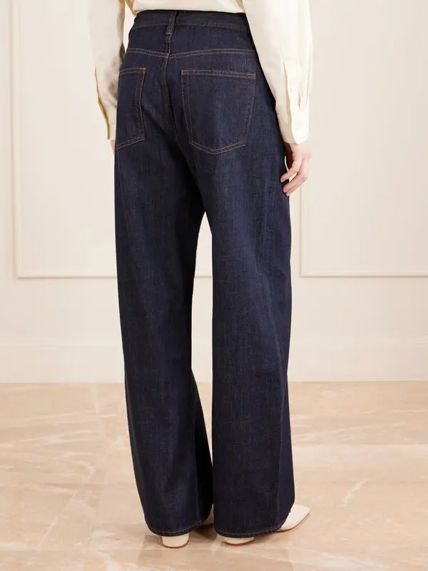 FRAME The Off Duty Drawstring Bow High-rise Barrel-leg Jeans