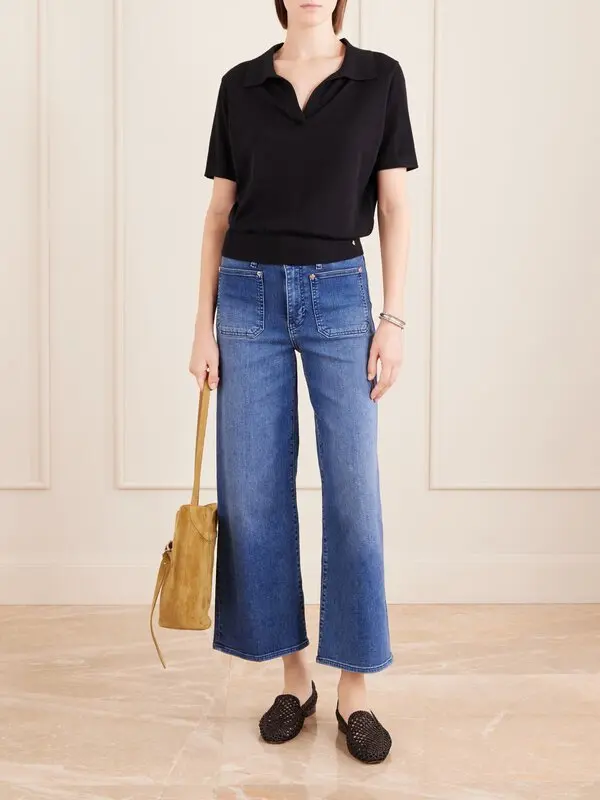 FRAME Le Slim Palazzo Crop High-rise Wide-leg Jeans