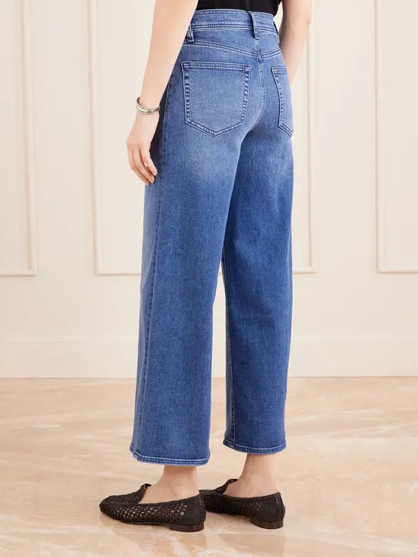 FRAME Le Slim Palazzo Crop High-rise Wide-leg Jeans