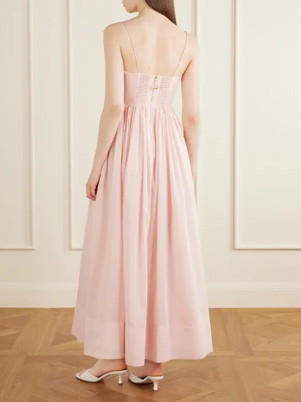 Aje Rosie Silk And Cotton-blend Maxi Dress - Pink