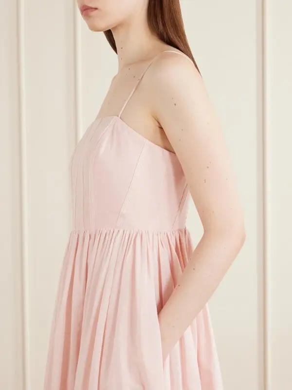Aje Rosie Silk And Cotton-blend Maxi Dress - Pink