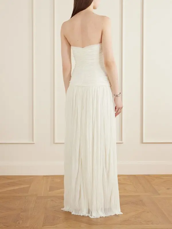 Simkhai Danielle Crinkled Bustier Gown - Neutrals