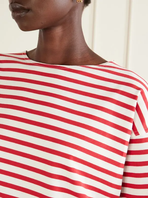 Matteau Breton Striped Cotton-jersey T-shirt - Red