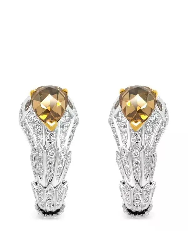 HYT JEWELRY Serpentine Diamond Earrings - Silver