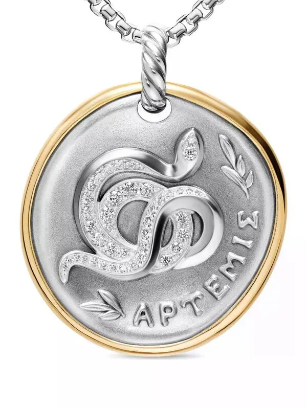 David Yurman Sterling And 14-carat Yellow Gold Diamond Artemis Medallion Amulet