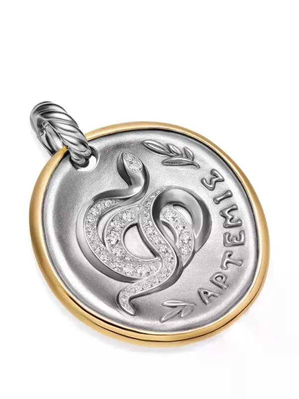 David Yurman Sterling And 14-carat Yellow Gold Diamond Artemis Medallion Amulet