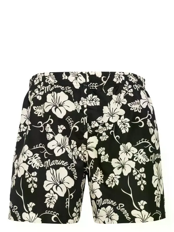 MARINE SERRE Hawaian Print Swim Shorts