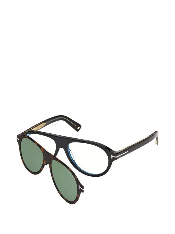 TOM FORD Pilot-frame Clip-on Glasses