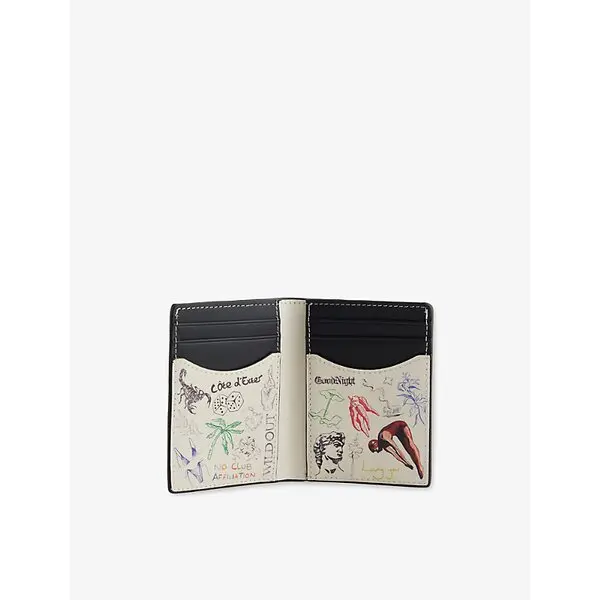 DUKE + DEXTER Dean Sketch-print Leather Wallet