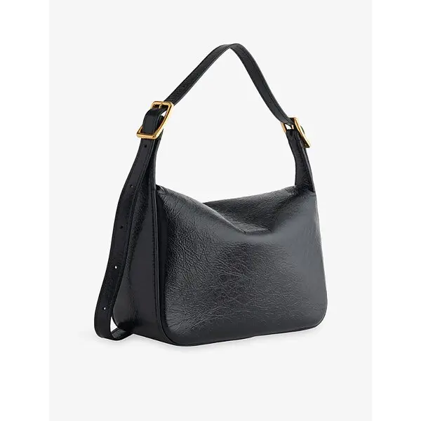 Balenciaga Clicca Medium Leather Shoulder Bag - Black