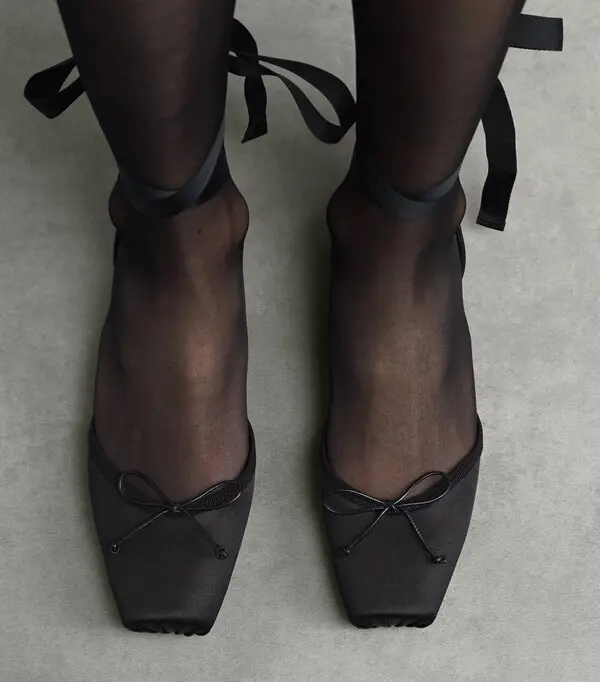 CHRISTIAN LOUBOUTIN Cassia Lace-up Satin Ballet Flats