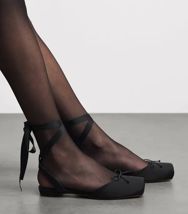 CHRISTIAN LOUBOUTIN Cassia Lace-up Satin Ballet Flats