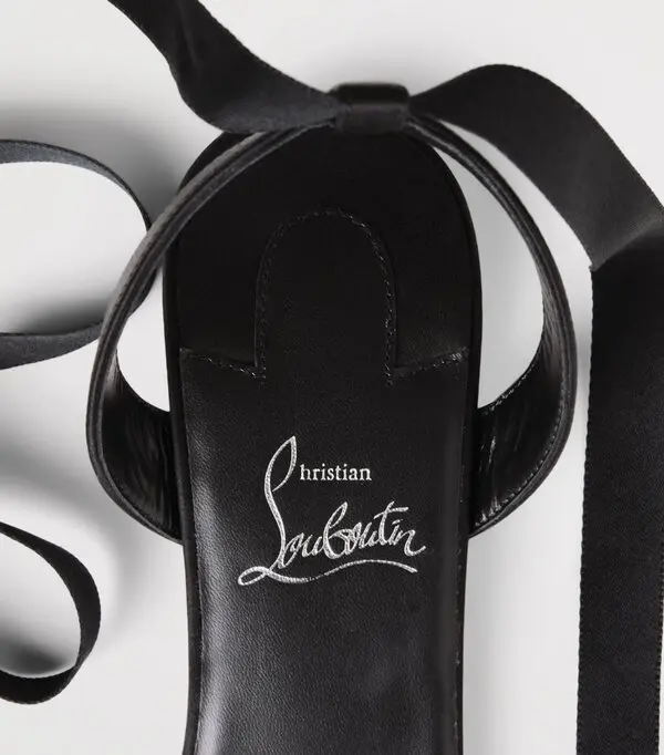 CHRISTIAN LOUBOUTIN Cassia Lace-up Satin Ballet Flats