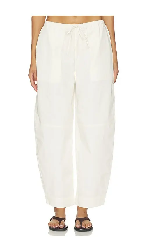 EAVES Cropped Barrel Leg Pant - Ivory