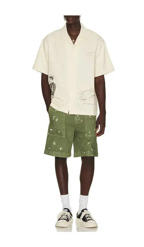 President's Hand Painted Reef Shirt In . Also - Cream