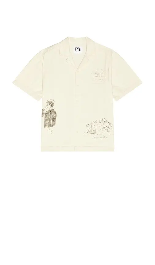 President's Hand Painted Reef Shirt In . Also - Cream