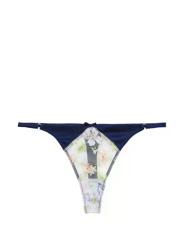 FLEUR DU MAL Embroidered Thong