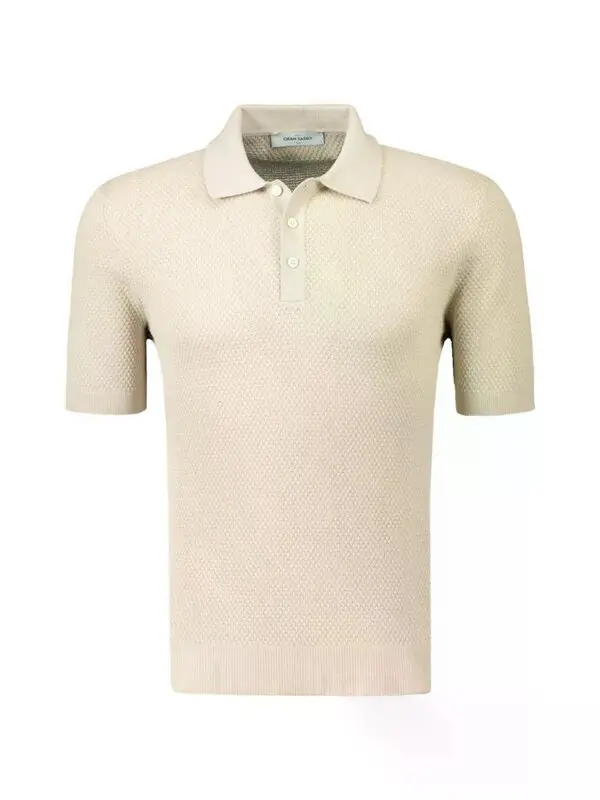 GRAN SASSO Waffle-knit Polo Shirt