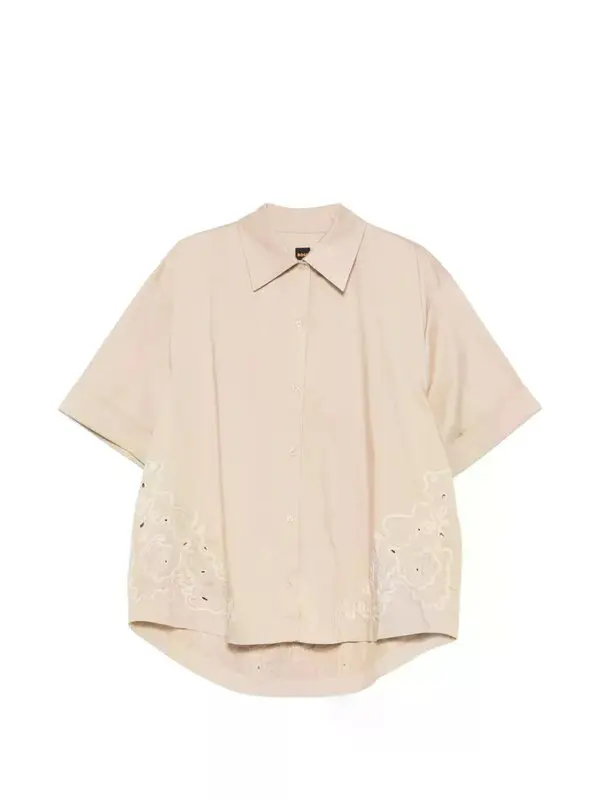 BOSS Short-sleeve Shirt With Broderie Anglaise