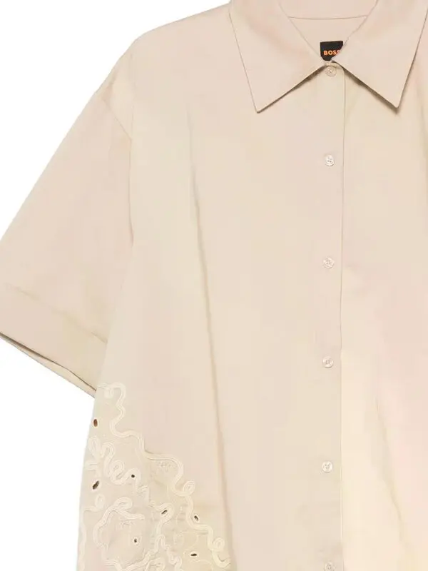 BOSS Short-sleeve Shirt With Broderie Anglaise