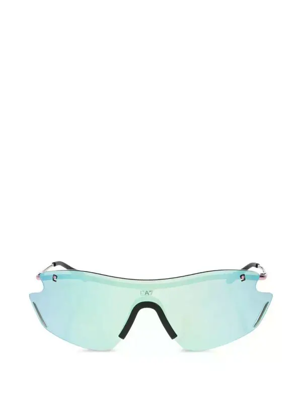 EA7 Shield Frame Mirrored Sports Sunglasses - Blue