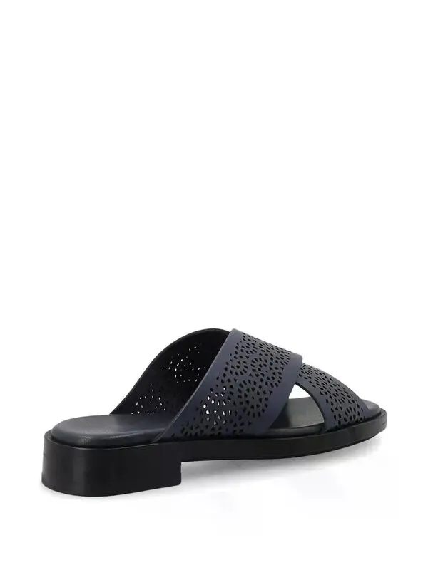 FRAU Perforated Crossover Flat Sandals