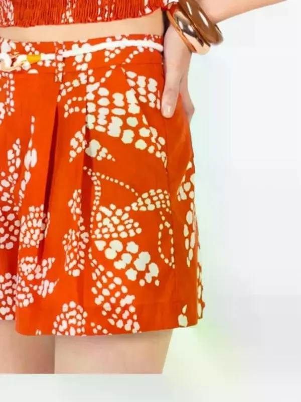 Poupette St Barth Chantal Printed Cotton Shorts - Orange