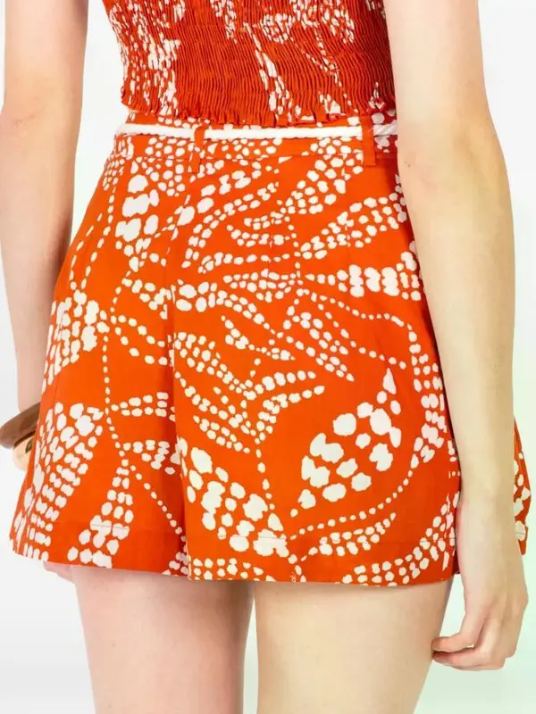 Poupette St Barth Chantal Printed Cotton Shorts - Orange