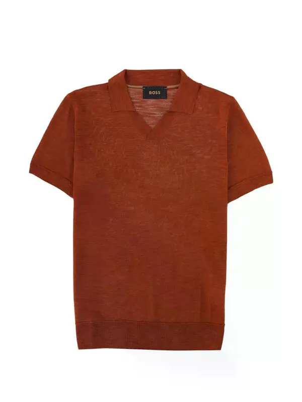 BOSS Polo-collar T-shirt - Brown