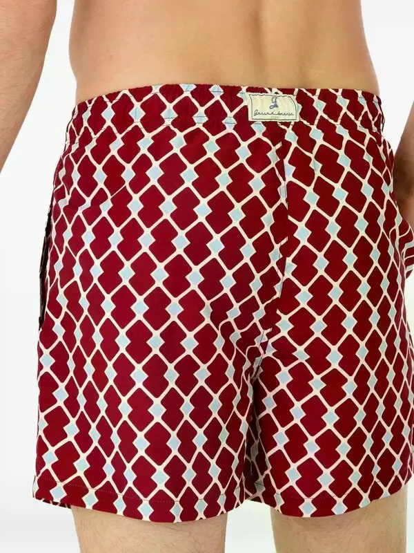 GASSA D AMANTE Portofino Graphic-print Swim Shorts - Red