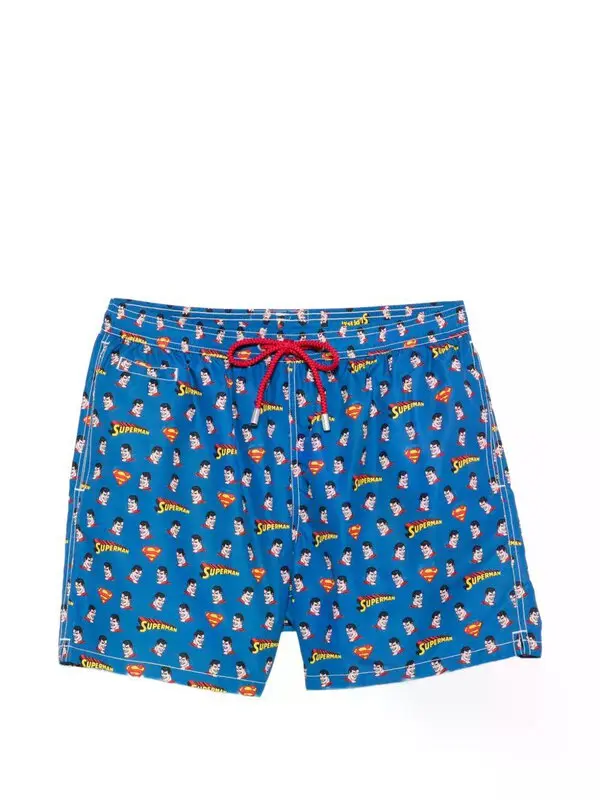 MC2 SAINT BARTH Superman Print Swim Shorts - Blue