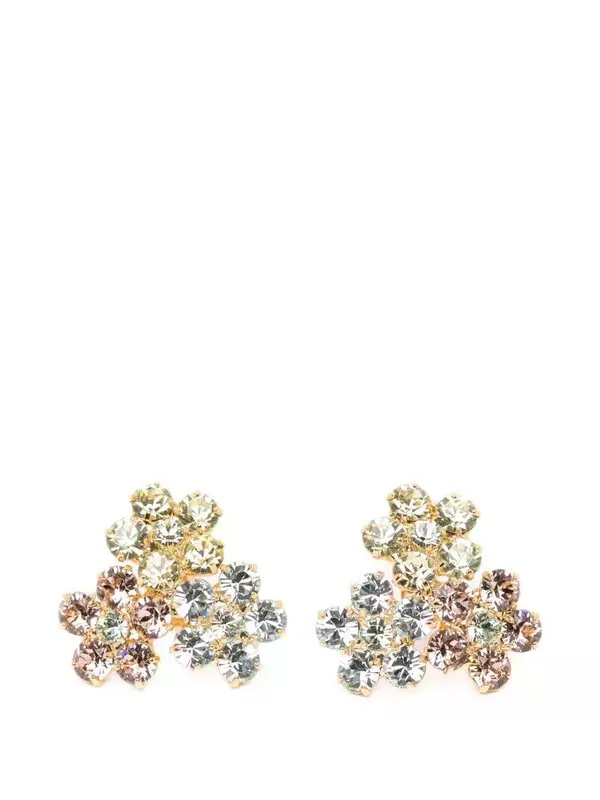 JENNIFER BEHR Crystal Embellished Floral Earrings - Silver