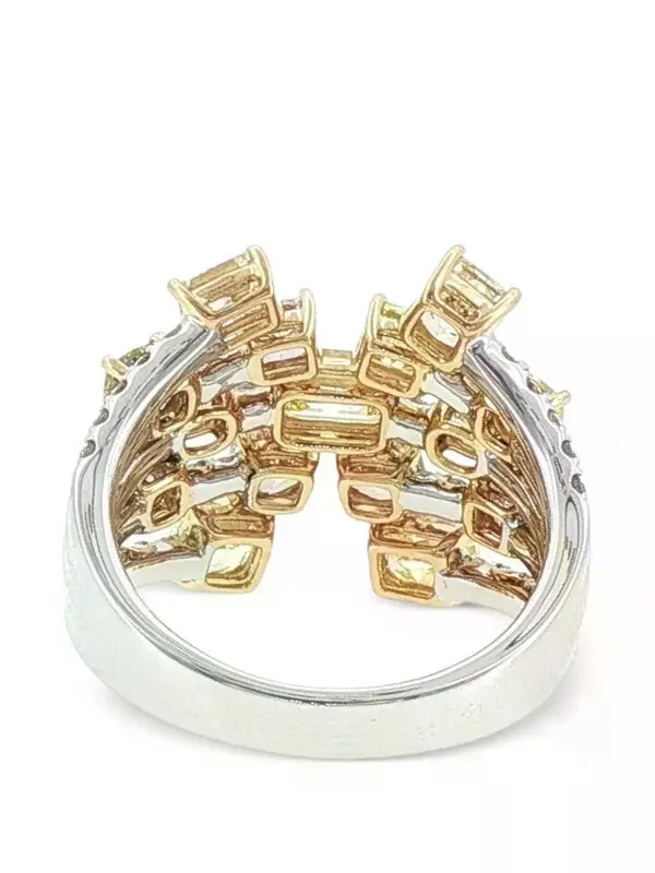 HYT JEWELRY Multi-band Diamond Ring In 18k White And Yellow Gold