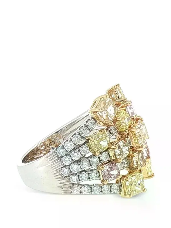 HYT JEWELRY Multi-band Diamond Ring In 18k White And Yellow Gold