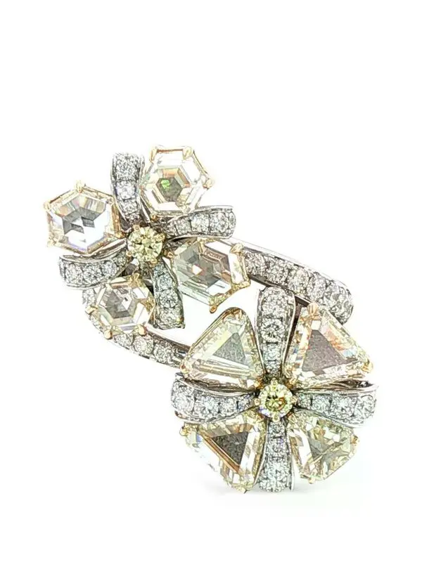 HYT JEWELRY Floral Diamond Ring - Silver