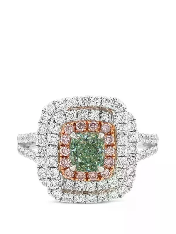 HYT JEWELRY 18k White Gold And Rose Gold Diamond Ring - Silver