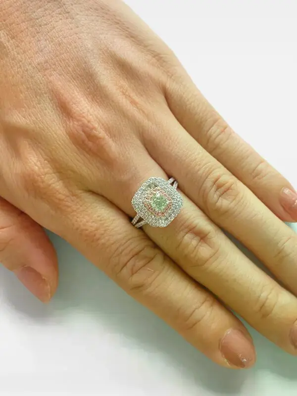 HYT JEWELRY 18k White Gold And Rose Gold Diamond Ring