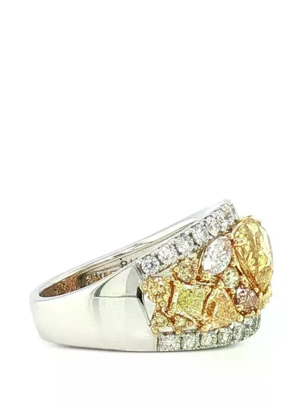 HYT JEWELRY Heart-cut Yellow Diamond And White Diamond Ring