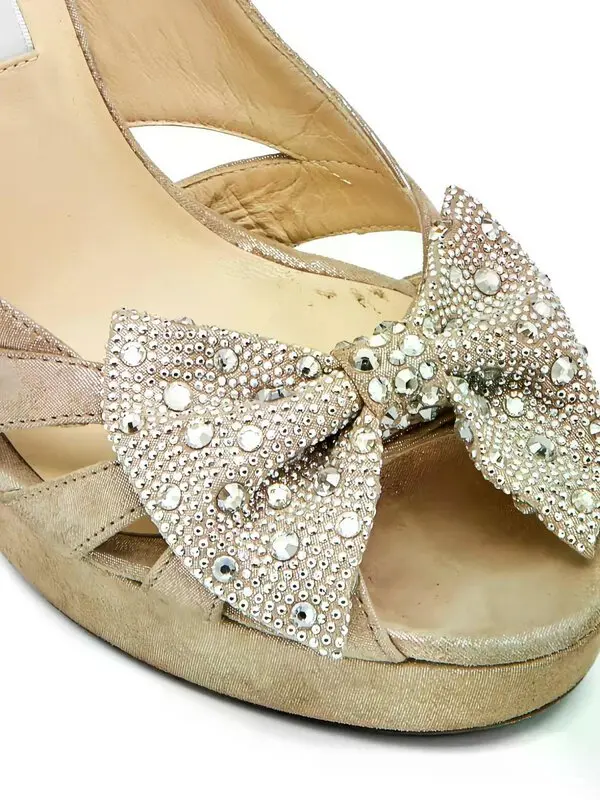 JIMMY CHOO 125mm Crystal-embellished Bow Heeled Pumps